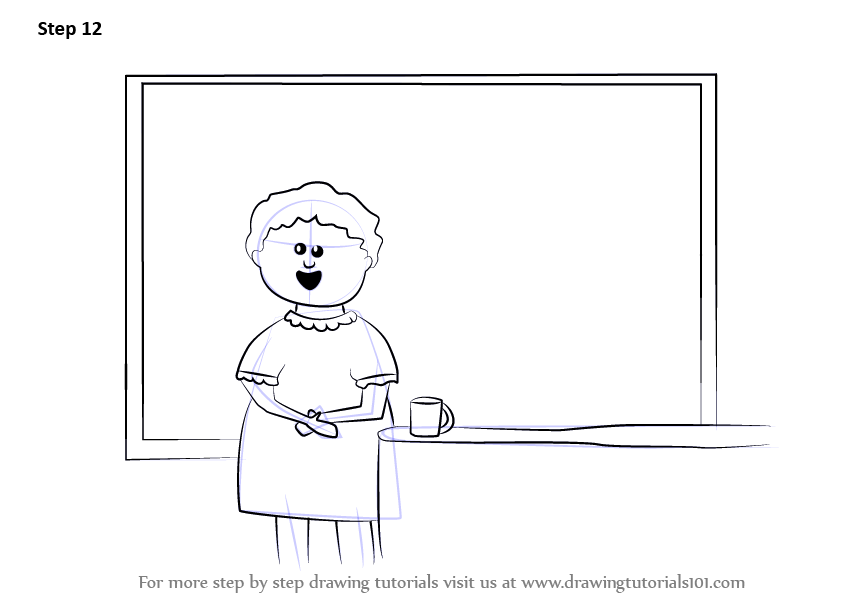 How to Draw a Teacher Female (Other Occupations) Step by Step ...