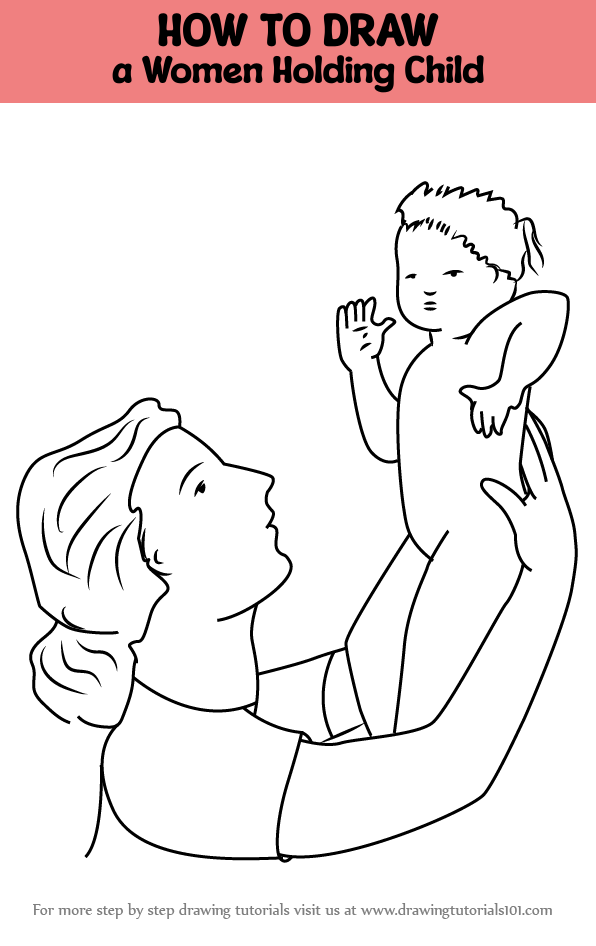 How to Draw a Women Holding Child (Other People) Step by Step ...