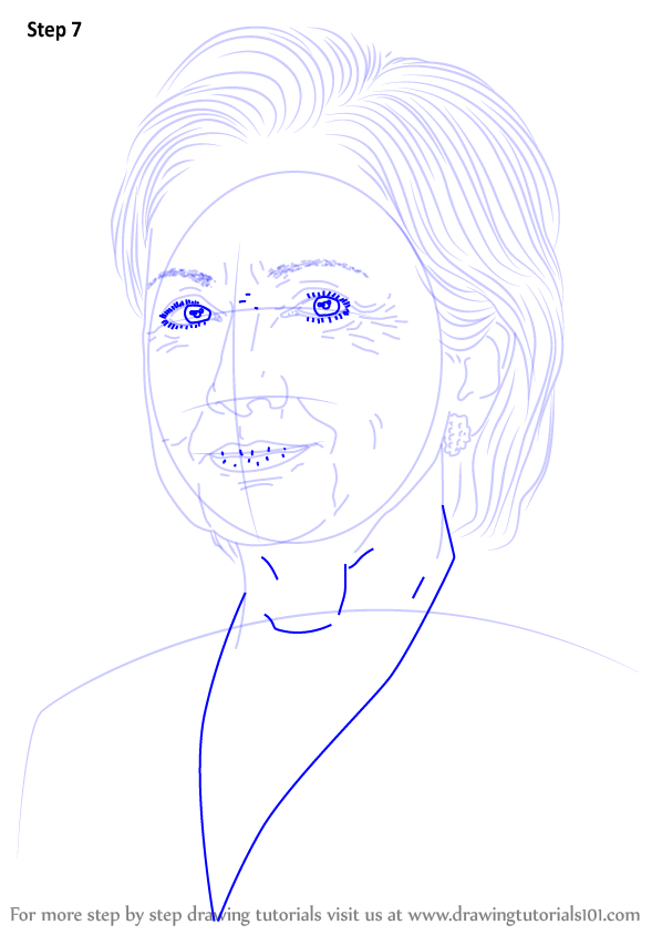 How to Draw Hilary Clinton (Politicians) Step by Step ...