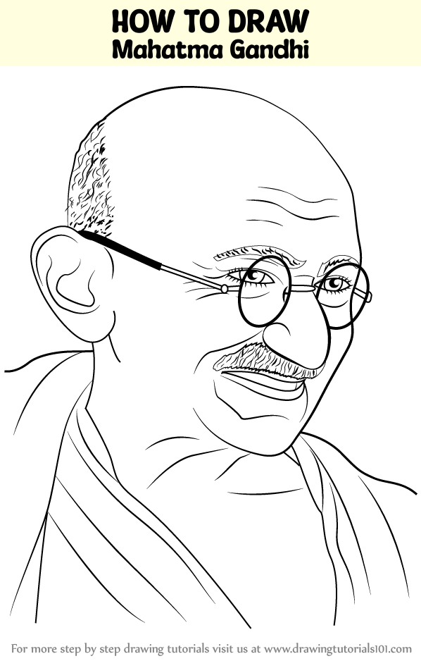 Gandhiji Sketch Outline