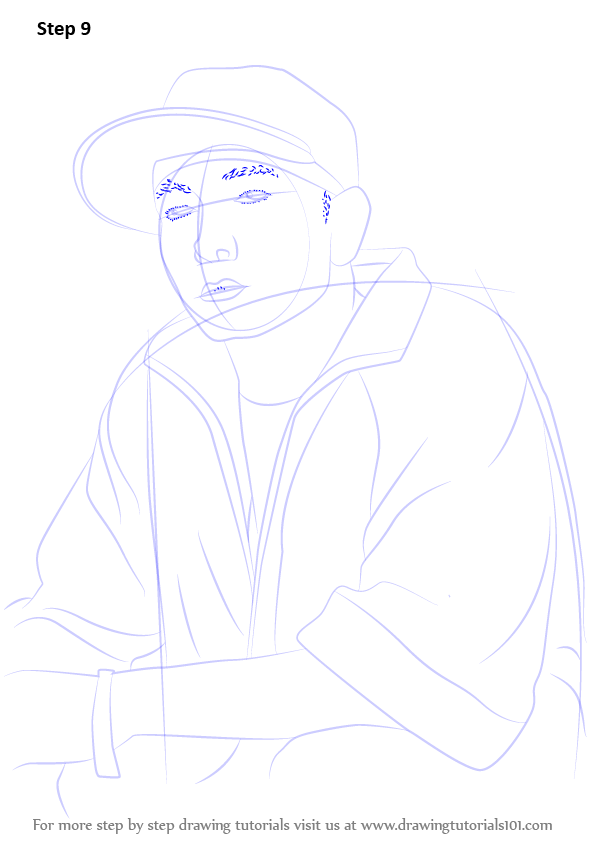 How to Draw Eminem (Rappers) Step by Step | DrawingTutorials101.com