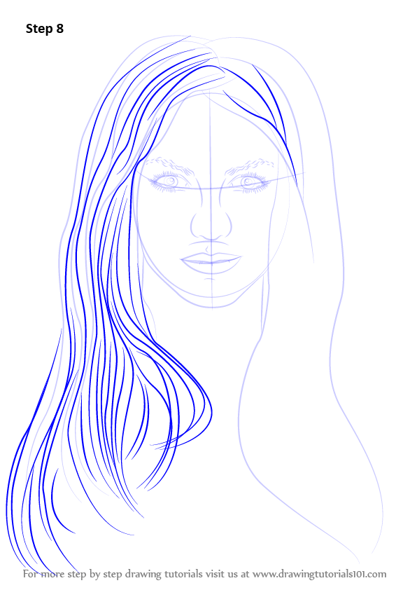 How to Draw Britney Spears (Singers) Step by Step | DrawingTutorials101.com