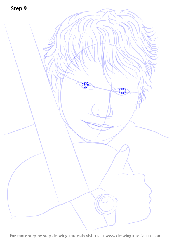How to Draw Ed Sheeran (Singers) Step by Step | DrawingTutorials101.com