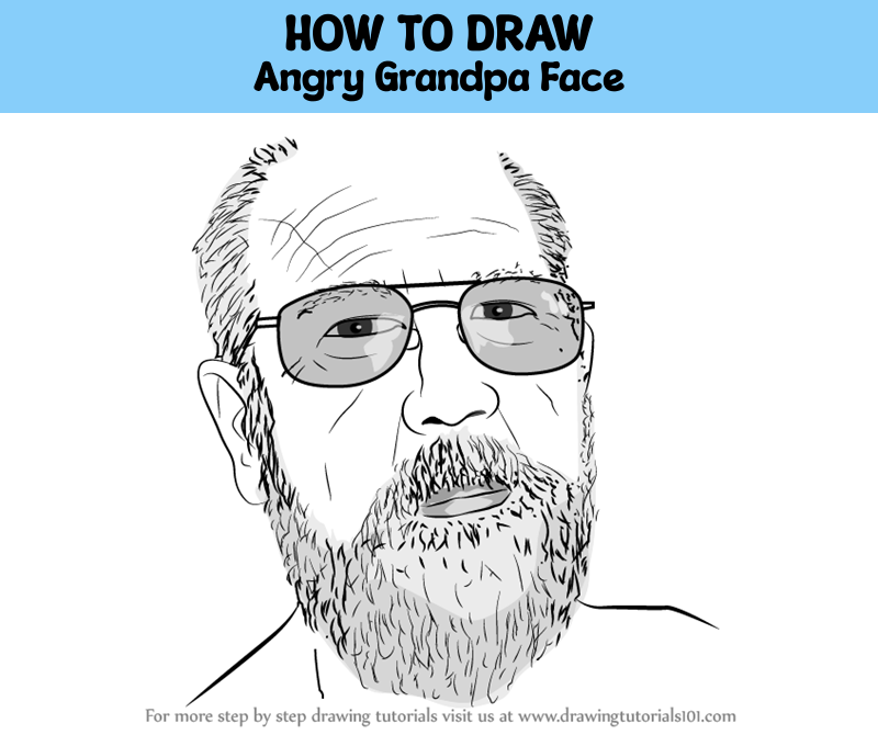 How to Draw Angry Grandpa Face (YouTubers) Step by Step ...