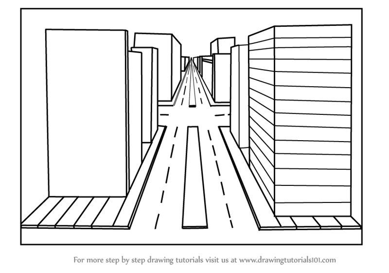 How To Draw One Point Perspective City One Point Perspective Step By How To Draw One Point Perspective City One Point Perspective Step By