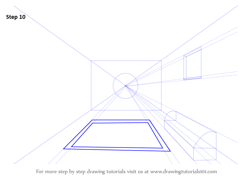 How to Draw a Room using One Point Perspective (One Point Perspective ...