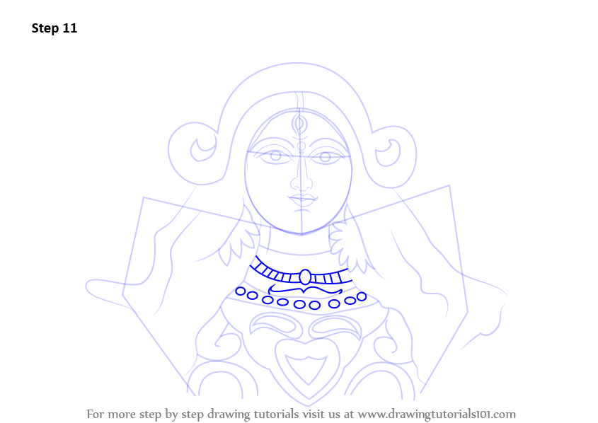 How to Draw Durga Devi Face (Hinduism) Step by Step ...
