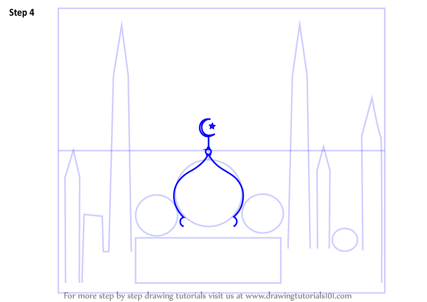 How to Draw a Beautiful Mosque (Islam) Step by Step ...