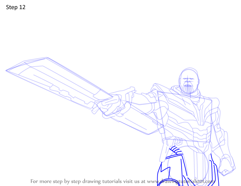 How to Draw Thanos from Avengers Endgame (Avengers: Endgame) Step by ...
