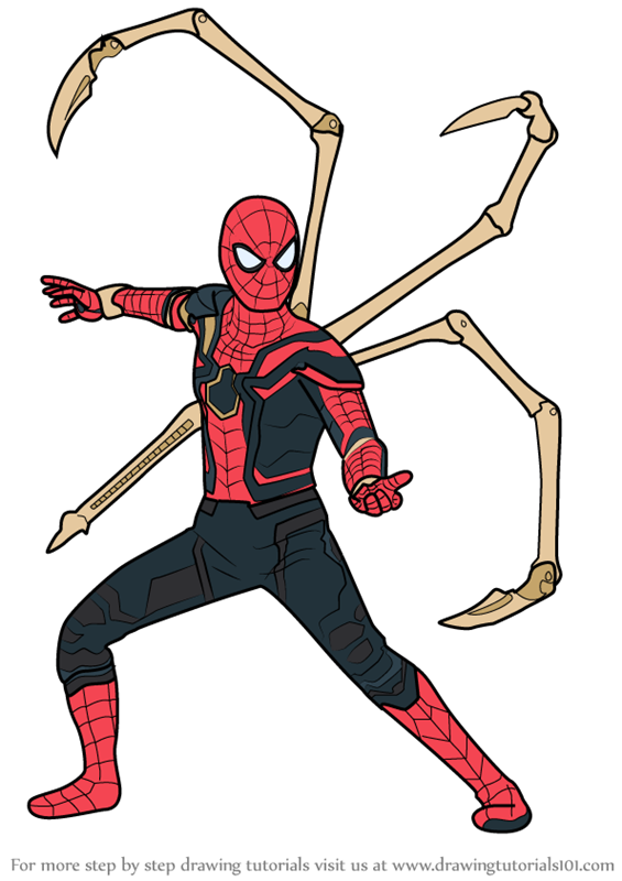 How To Draw Iron Spider From Avengers Infinity War Avengers