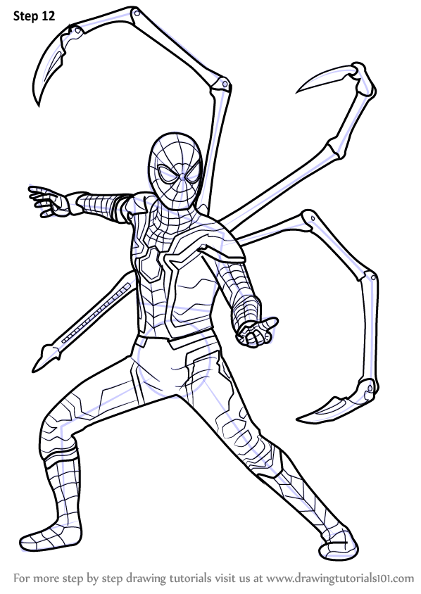 Iron Spider Man Avengers Drawing Easy For Kids Drawing Easy Images Iron Spider Man Avengers Drawing Easy For Kids Drawing Easy Images