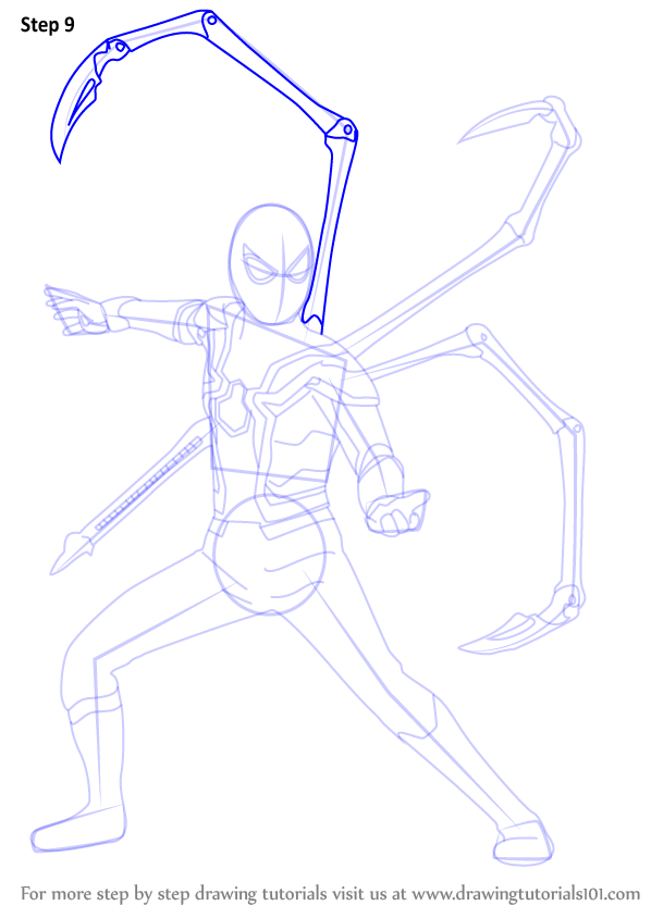 Learn How To Draw Iron Spider From Avengers Infinity War Avengers