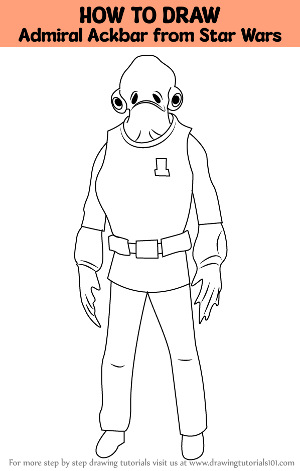 How to Draw Admiral Ackbar from Star Wars (Star Wars) Step by Step ...