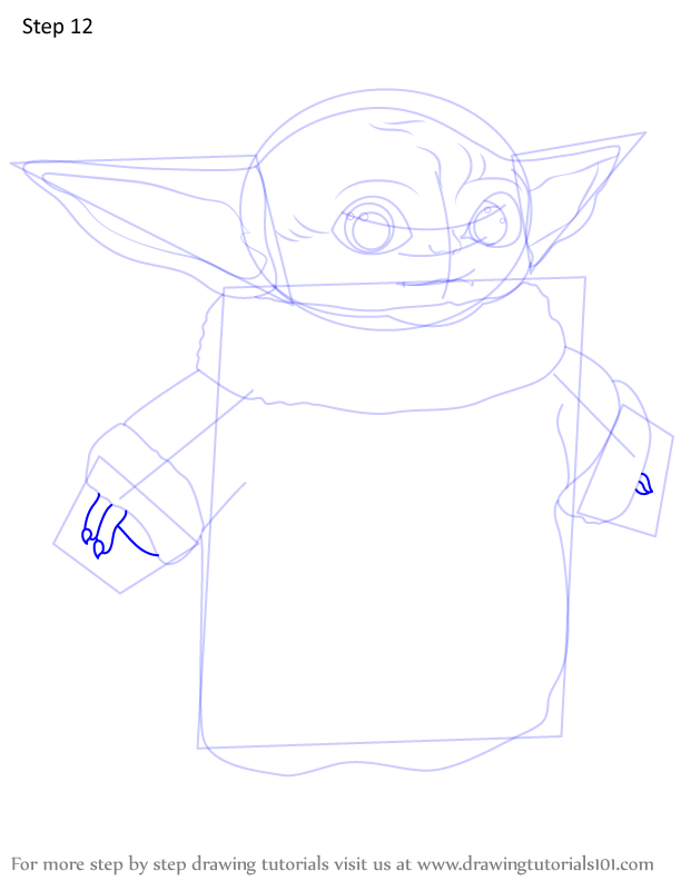How to Draw a Baby Yoda (Star Wars) Step by Step | DrawingTutorials101.com
