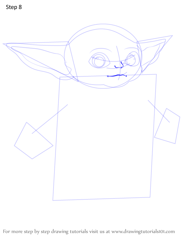 How to Draw a Baby Yoda (Star Wars) Step by Step | DrawingTutorials101.com
