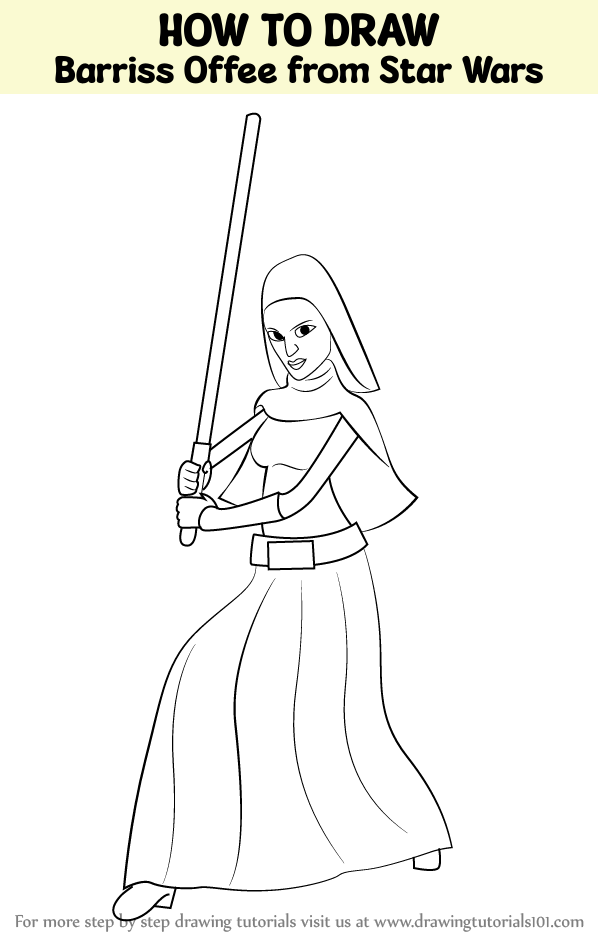 How to Draw Barriss Offee from Star Wars (Star Wars) Step by Step ...