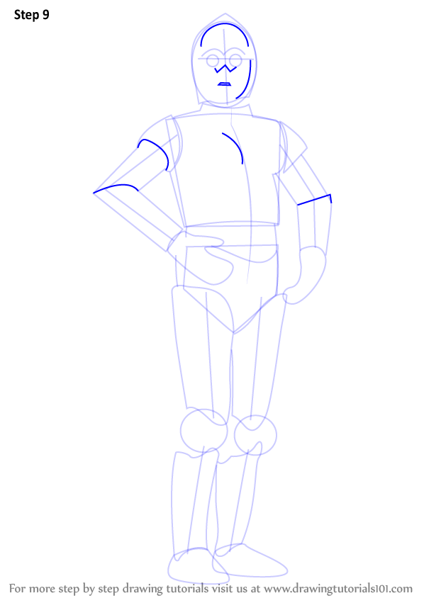 How to Draw C-3PO from Star Wars (Star Wars) Step by Step | DrawingTutorials101.com