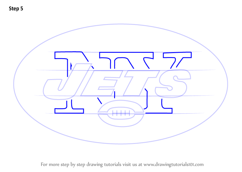 How to Draw New York Jets Logo (NFL) Step by Step | DrawingTutorials101.com