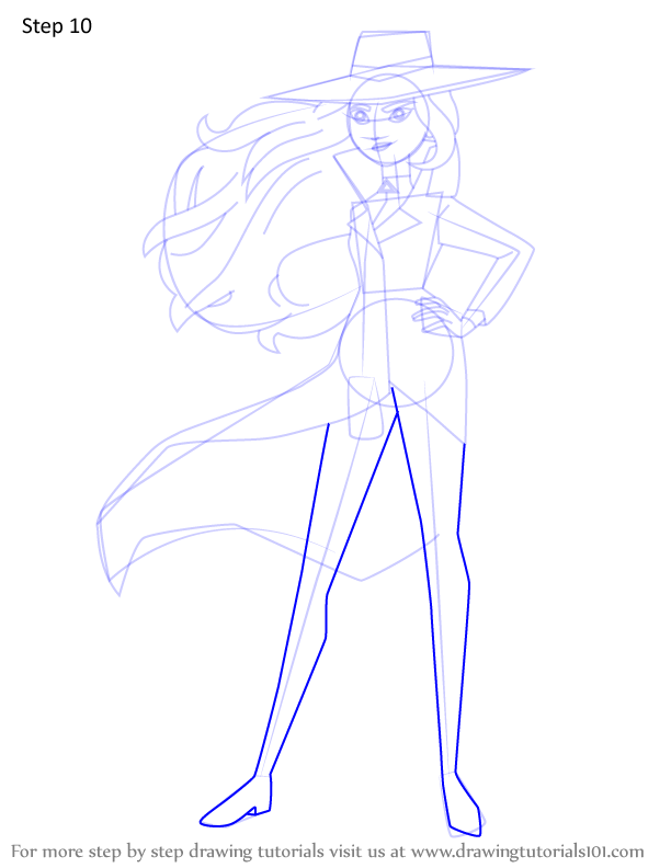 How to Draw Carmen Sandiego from Carmen Sandiego (Carmen Sandiego) Step ...