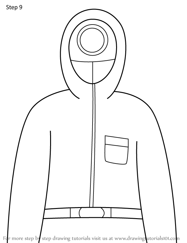 How to Draw Circle Guard from Squid Game - Easy Step-by-Step Tutorial | DrawingTutorials101.com