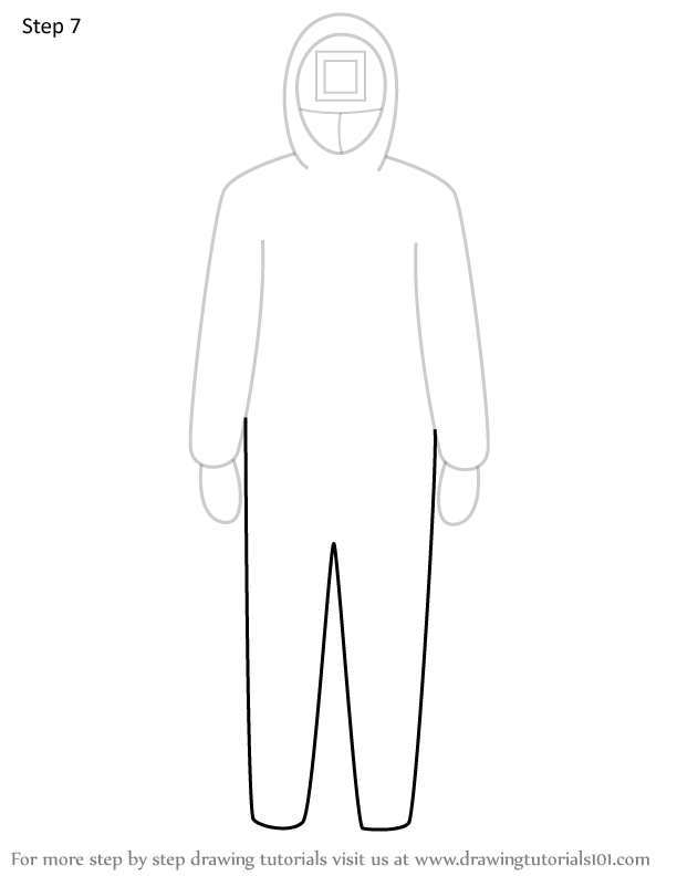 How to Draw Square Guard from Squid Game: Easy Step-by-Step Guide | DrawingTutorials101.com