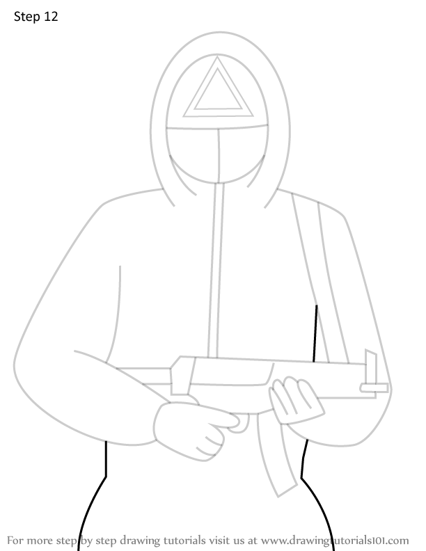How to Draw the Triangle Guard from Squid Game - Easy Step-by-Step Tutorial ...