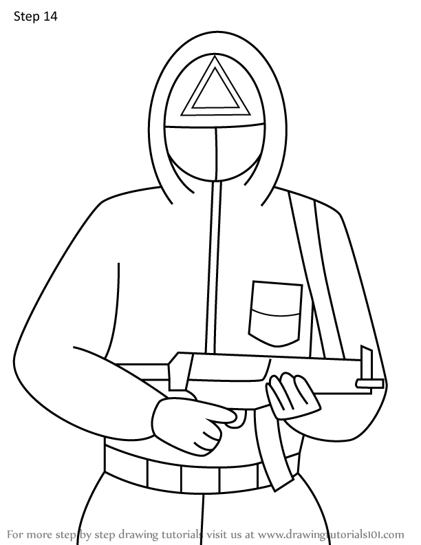 How to Draw the Triangle Guard from Squid Game - Easy Step-by-Step Tutorial ...