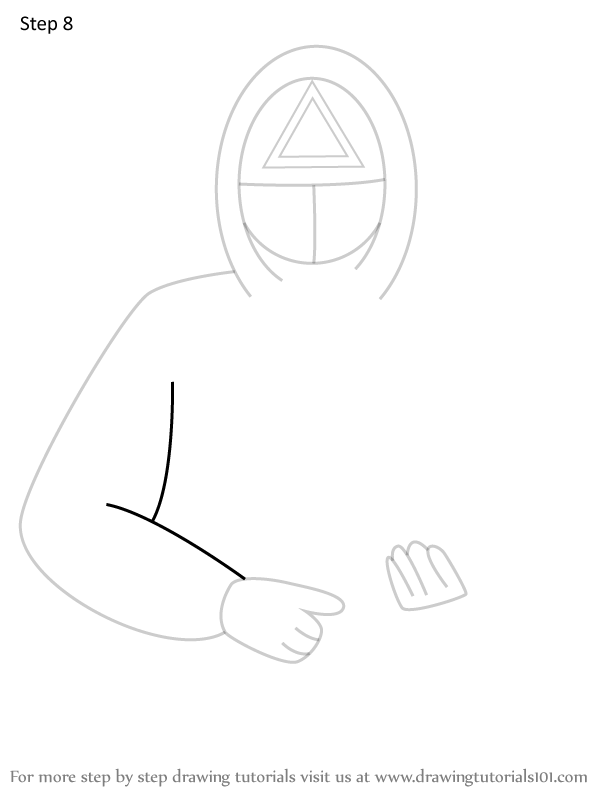 How to Draw the Triangle Guard from Squid Game - Easy Step-by-Step Tutorial ...