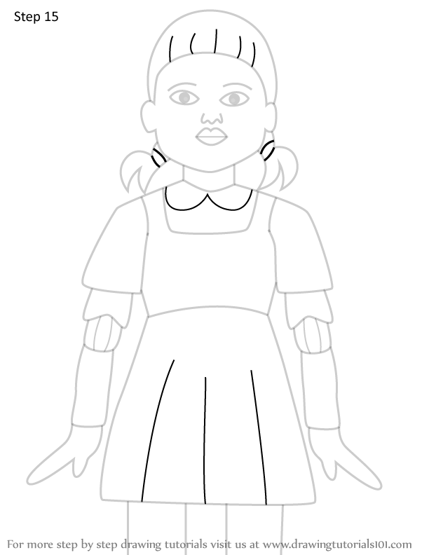 How to Draw Young-hee from Squid Game | Step-by-Step Tutorial | DrawingTutorials101.com
