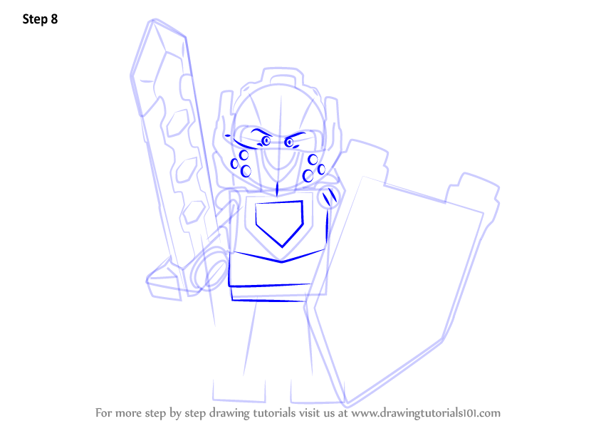 How to Draw Clay from Lego Nexo Knights (Lego Nexo Knights) Step by ...