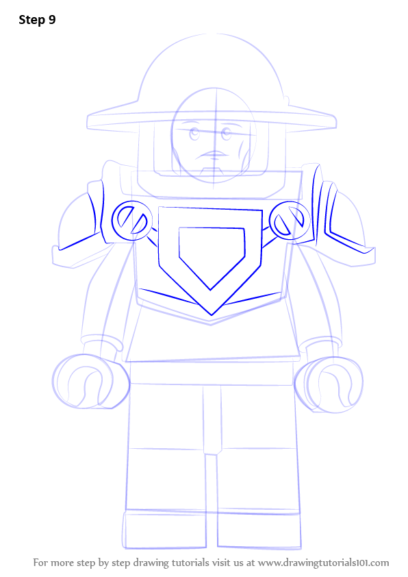 How to Draw Knight from Lego Nexo Knights (Lego Nexo Knights) Step by ...