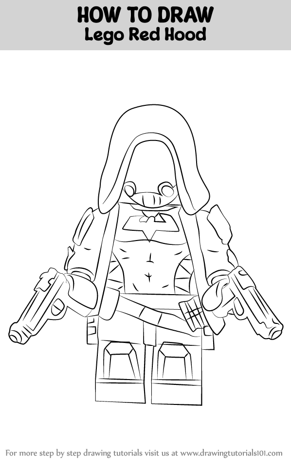 How to Draw Lego Red Hood (Lego) Step by Step | DrawingTutorials101.com