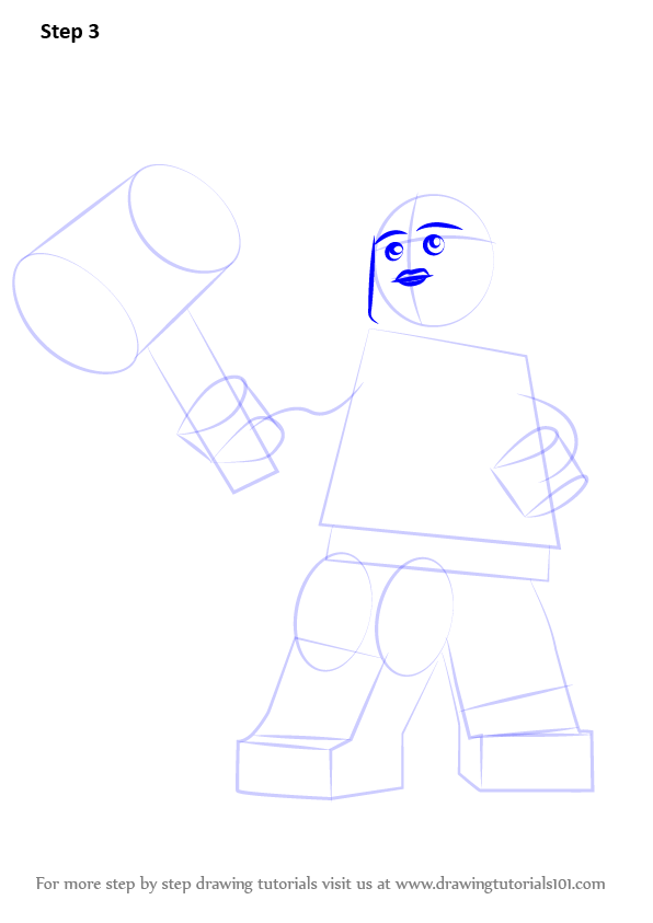 How to Draw Lego Thor Girl (Lego) Step by Step | DrawingTutorials101.com