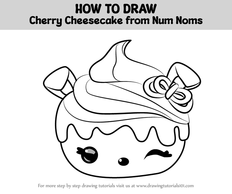 How to Draw Cherry Cheesecake from Num Noms (Num Noms) Step by Step ...