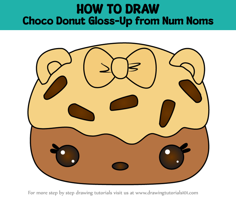 How to Draw Choco Donut Gloss-Up from Num Noms (Num Noms) Step by Step ...