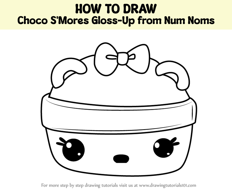 How to Draw Choco S'Mores Gloss-Up from Num Noms (Num Noms) Step by ...