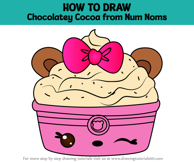 How to Draw Chocolatey Cocoa from Num Noms (Num Noms) Step by Step ...