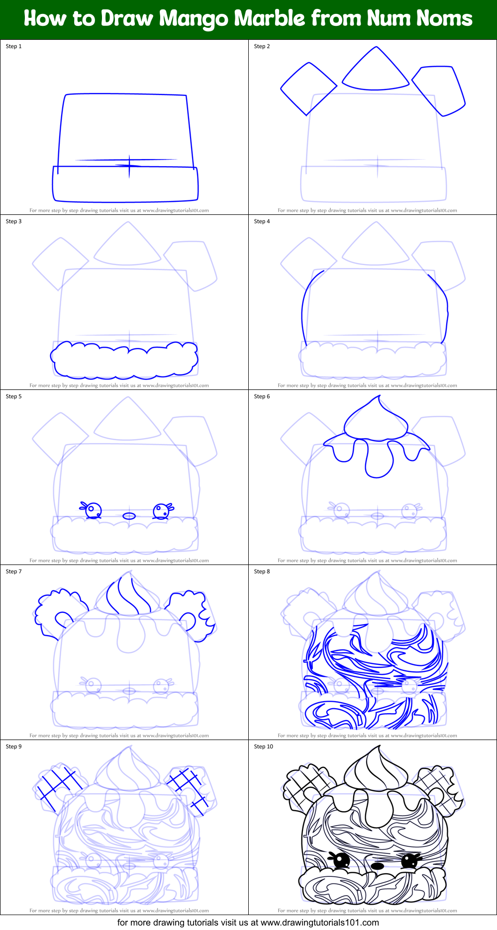 How to Draw Mango Marble from Num Noms (Num Noms) Step by Step ...