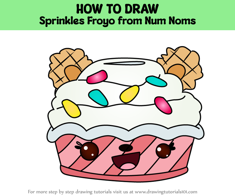 How to Draw Sprinkles Froyo from Num Noms (Num Noms) Step by Step ...