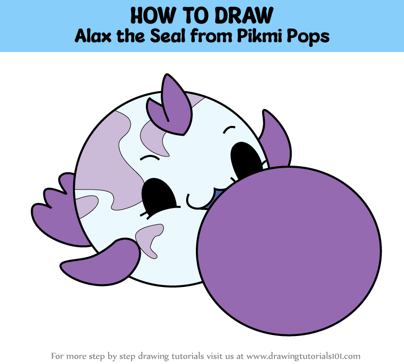 How to Draw Alax the Seal from Pikmi Pops (Pikmi Pops) Step by Step ...