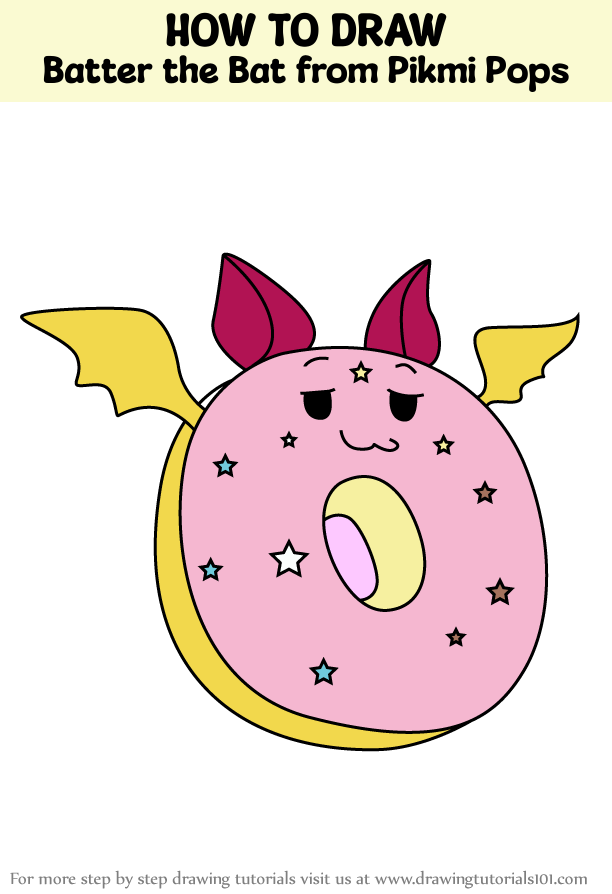 How to Draw Batter the Bat from Pikmi Pops (Pikmi Pops) Step by Step ...