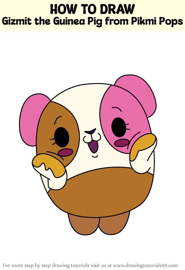 How to Draw Gizmit the Guinea Pig from Pikmi Pops (Pikmi Pops) Step by ...