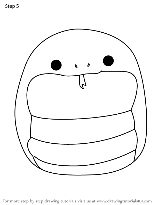 How to Draw Amalie the Snake from Squishmallows (Squishmallows) Step by ...