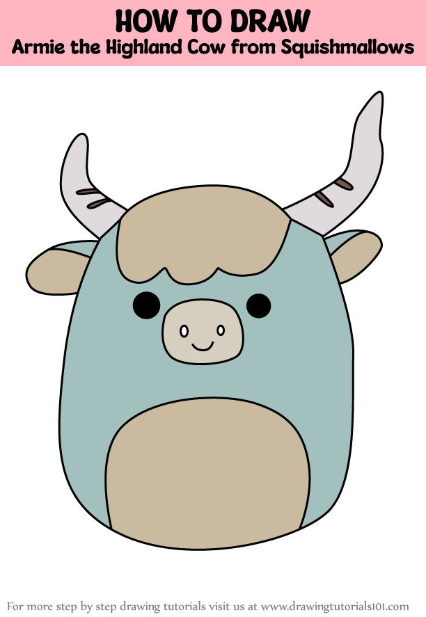 How to Draw Armie the Highland Cow from Squishmallows (Squishmallows ...