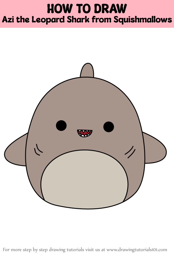 How to Draw Azi the Leopard Shark from Squishmallows (Squishmallows ...