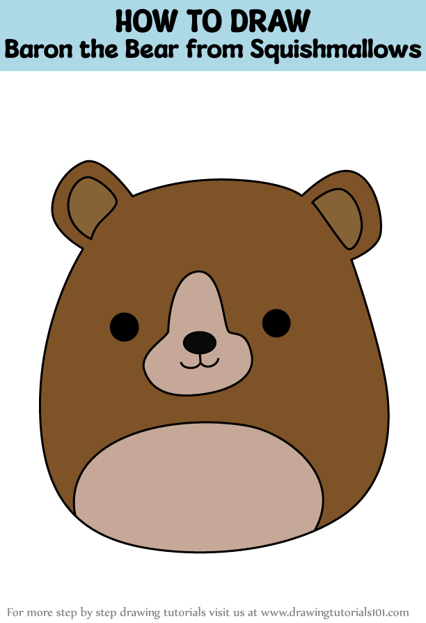 How to Draw Baron the Bear from Squishmallows (Squishmallows) Step by ...