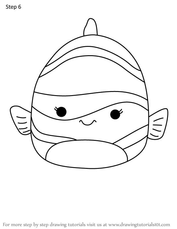 How to Draw Biatrix the Fish from Squishmallows (Squishmallows) Step by ...