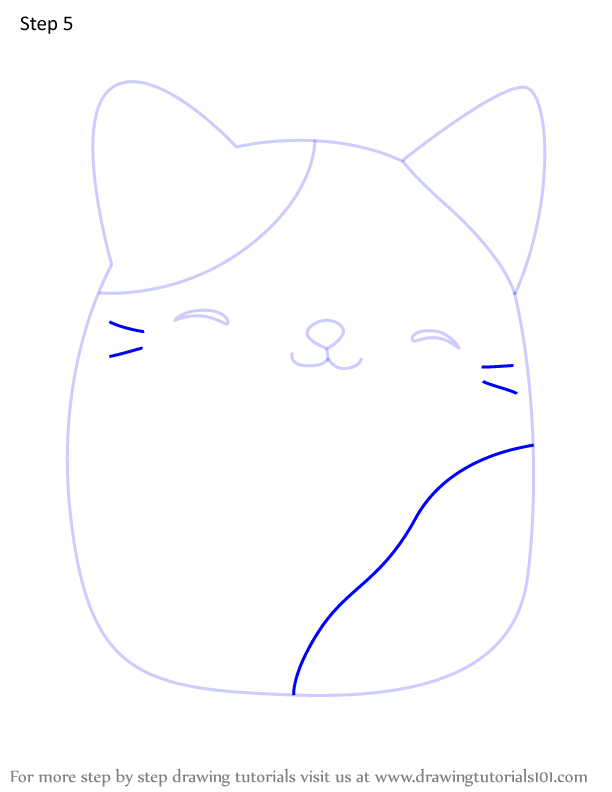 How to Draw Blair the Cat from Squishmallows (Squishmallows) Step by ...