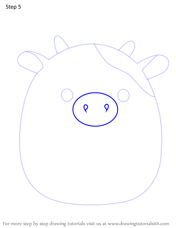 How to Draw Bodie the Cow from Squishmallows (Squishmallows) Step by ...