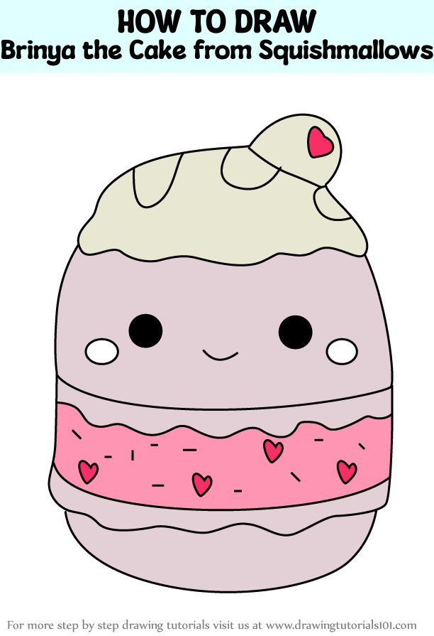 How to Draw Brinya the Cake from Squishmallows (Squishmallows) Step by ...